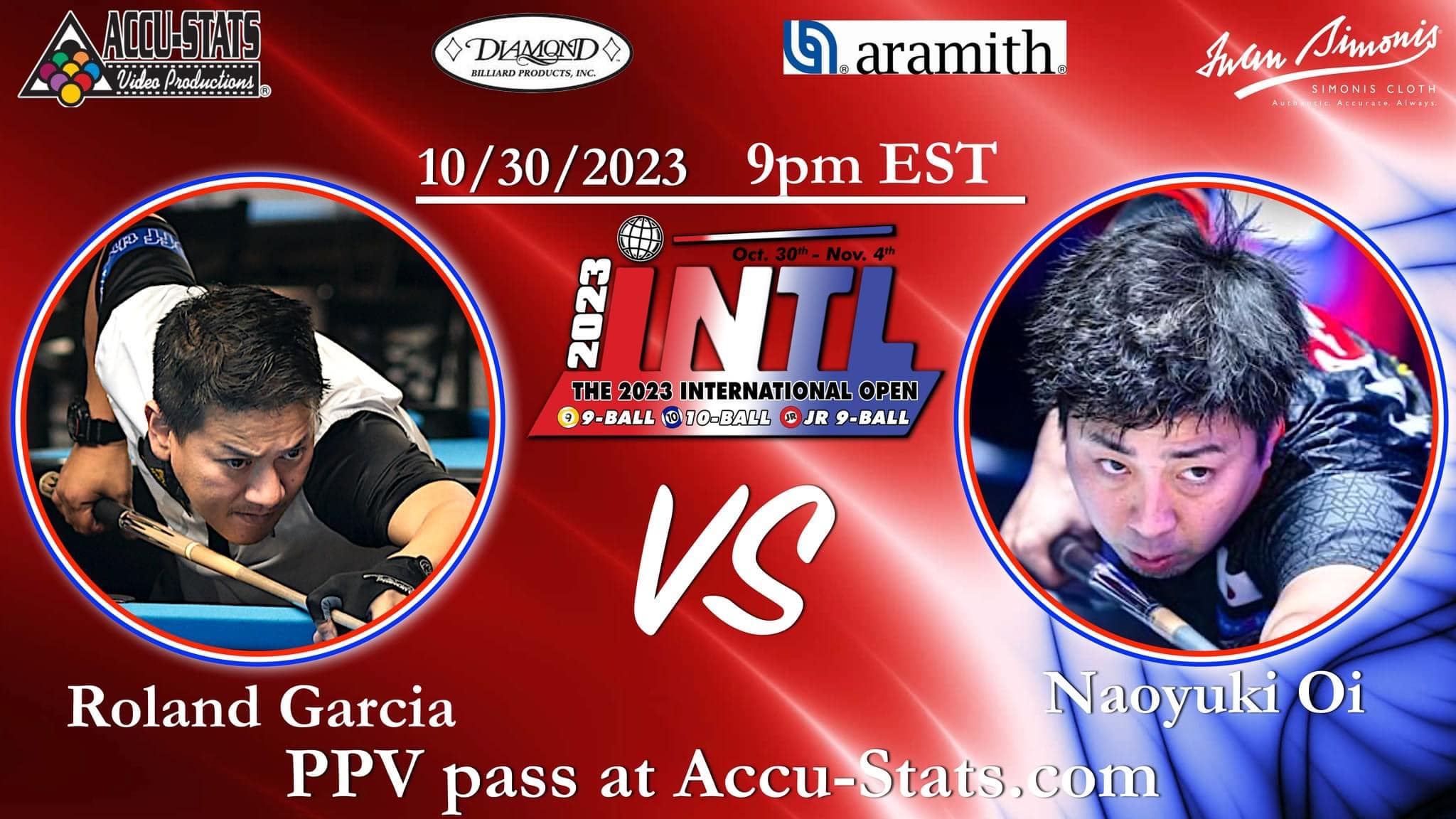 Roland Garcia vs Naoyuki Oi 10-Ball from Feature Match #1 - Accu-Stats Live