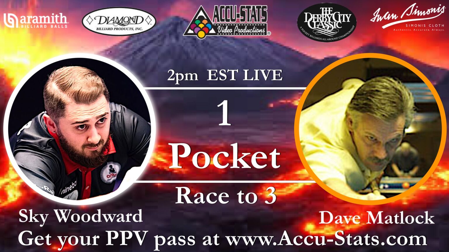Sky Woodward vs David Matlock One-Pocket Race to 3 from Arena Table - Accu-Stats Live