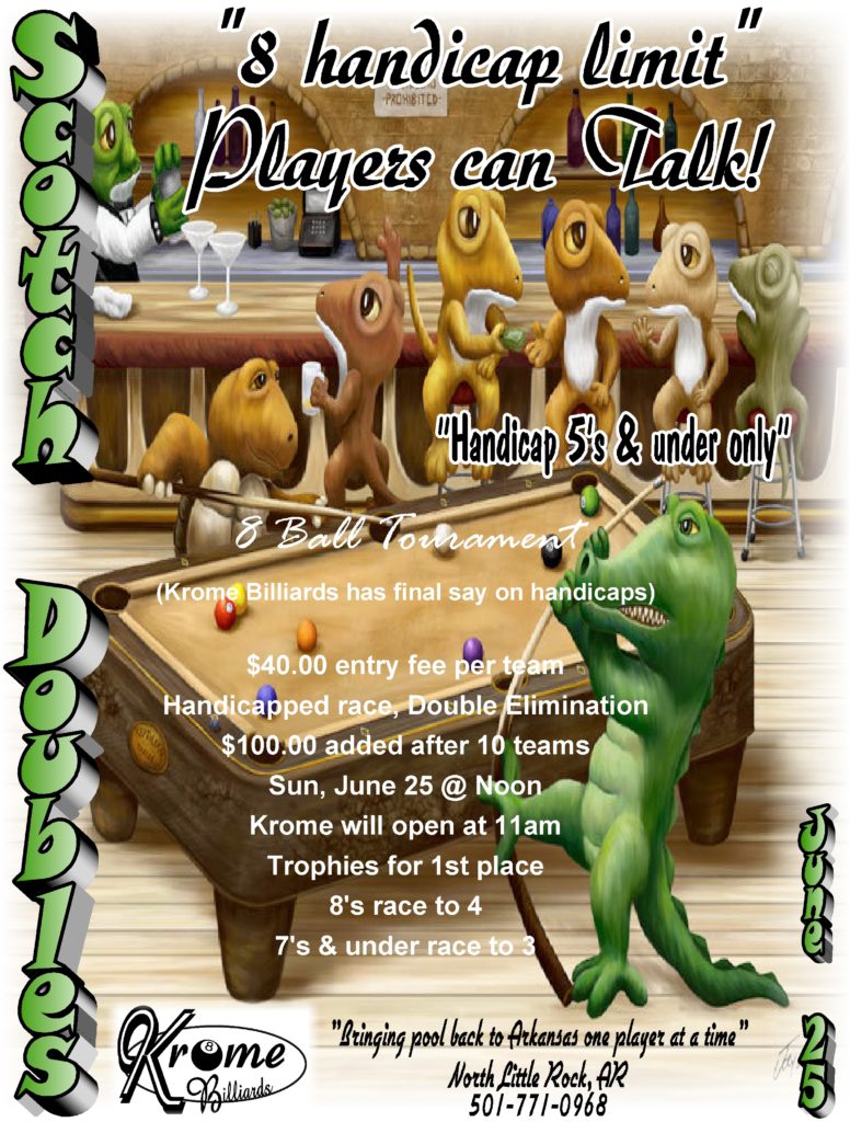 scotch doubles handicap 8 pla - Krome Billiards