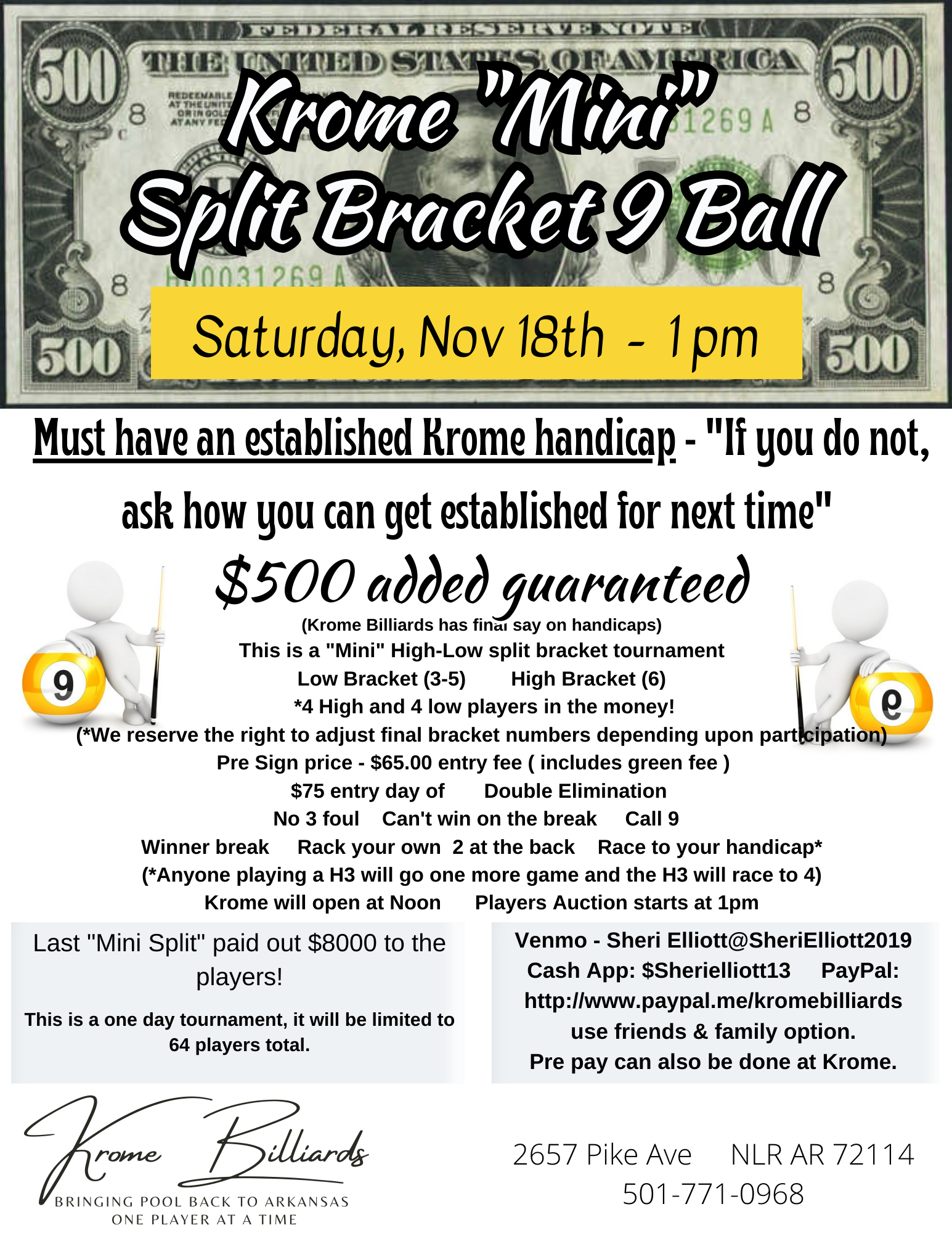 MINI SPLIT - Krome Billiards