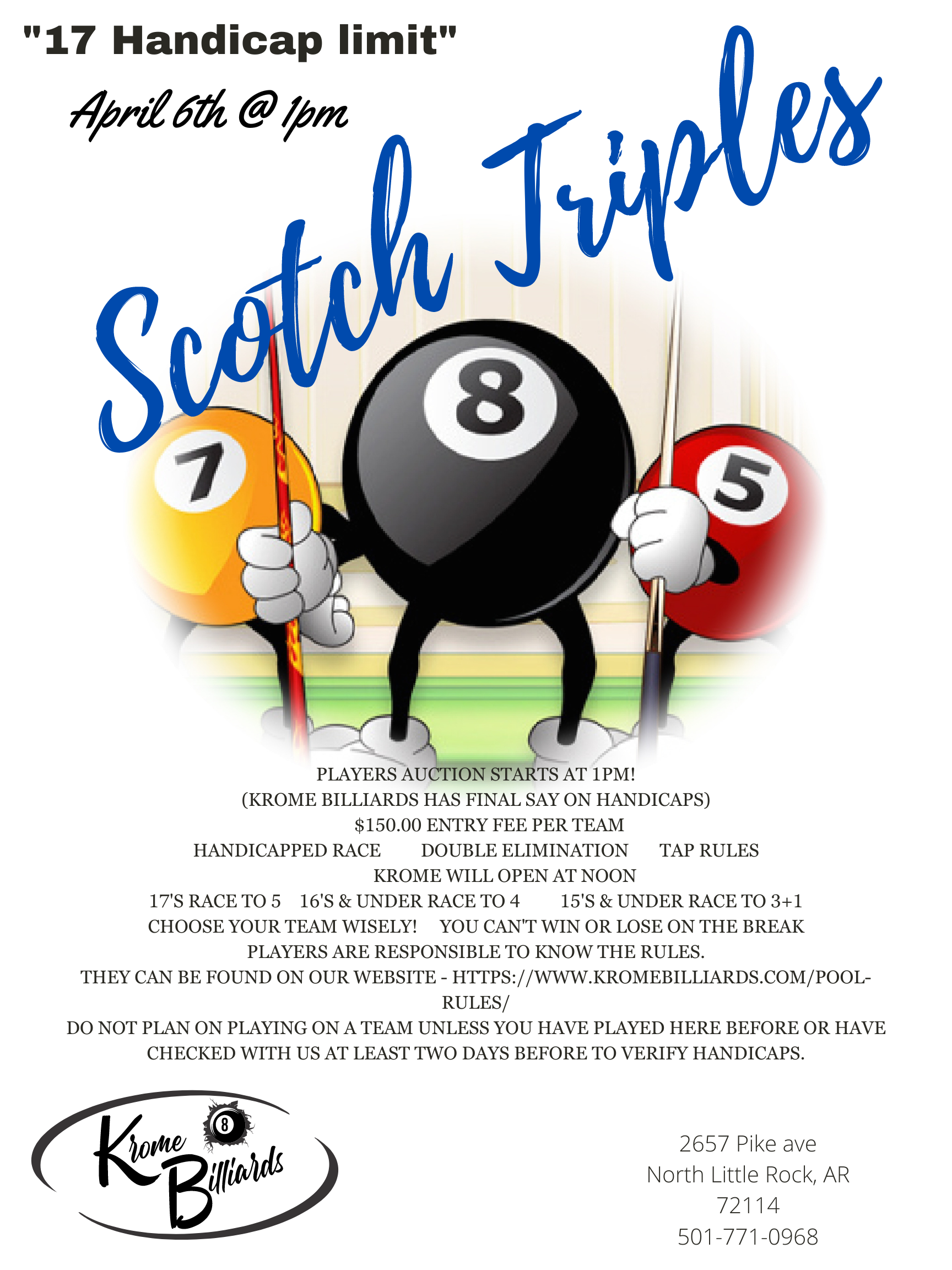 TRIPLES H17(3) - Krome Billiards